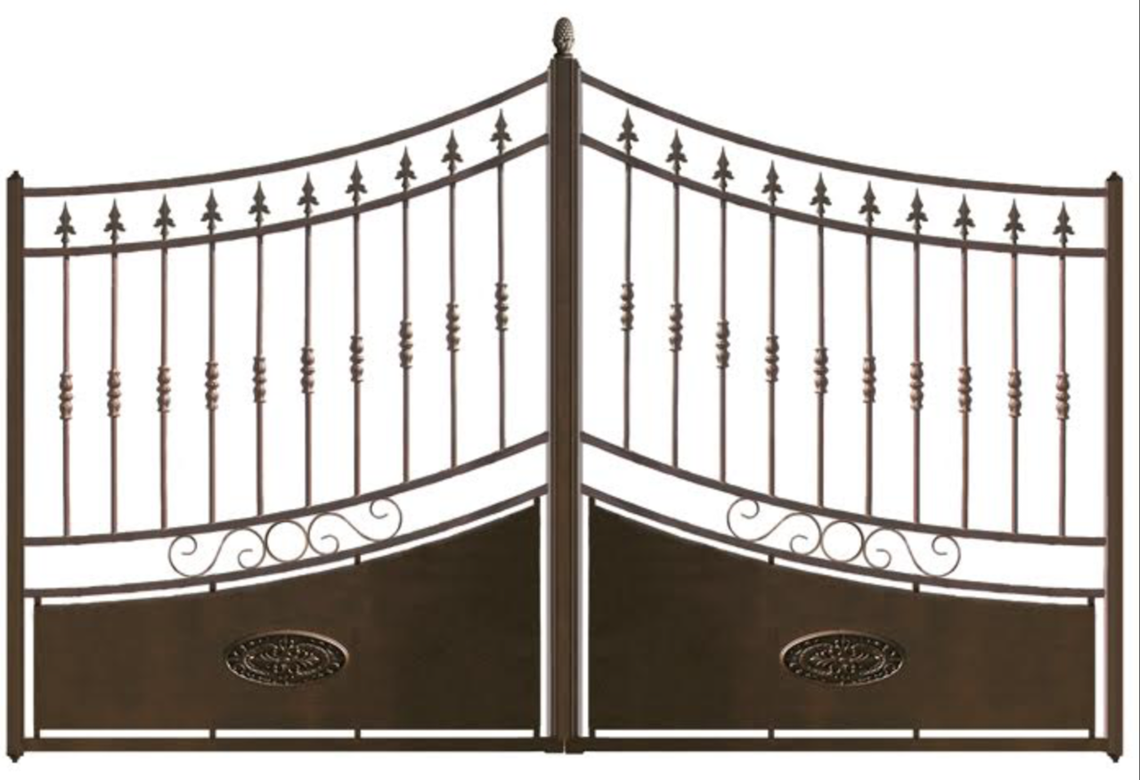 Fabricant, portail, portillon, grille, clôture, en, fer, forgé ...
